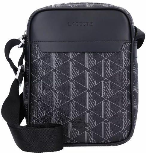 Lacoste The Blend Torba na ramię 18 cm allover monogram noir gris ...