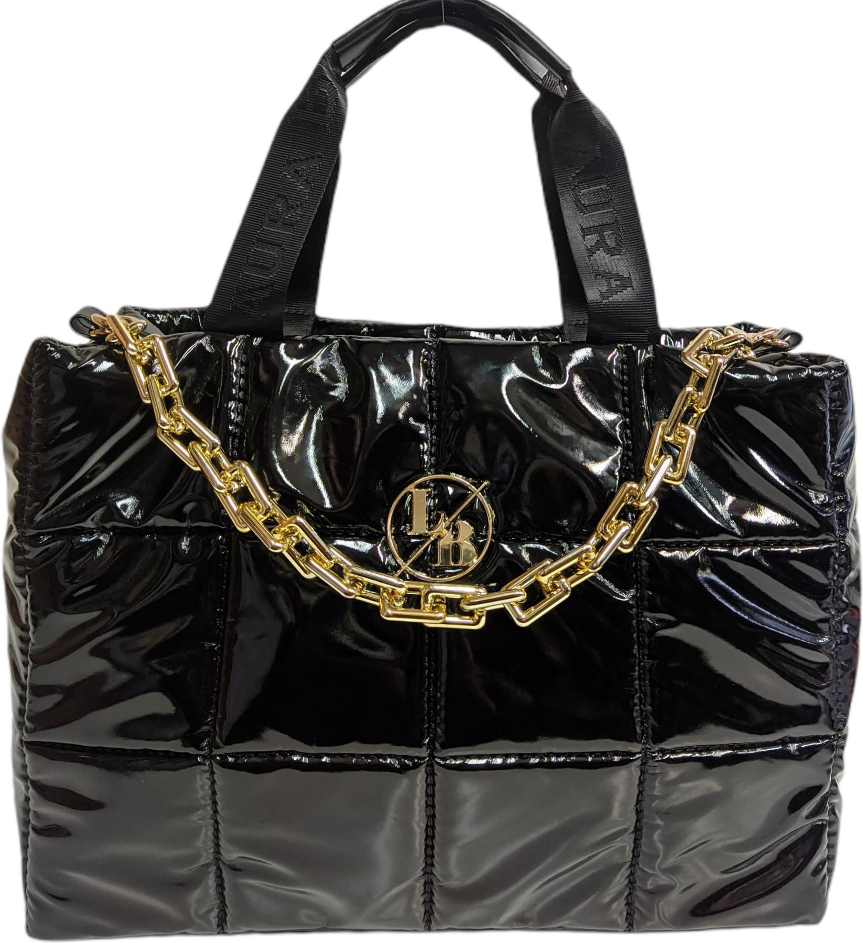 Torebka damska shopper Laura Biaggi Torba czarna lakier pikowana A4 - Ceny i opinie - Ceneo.pl