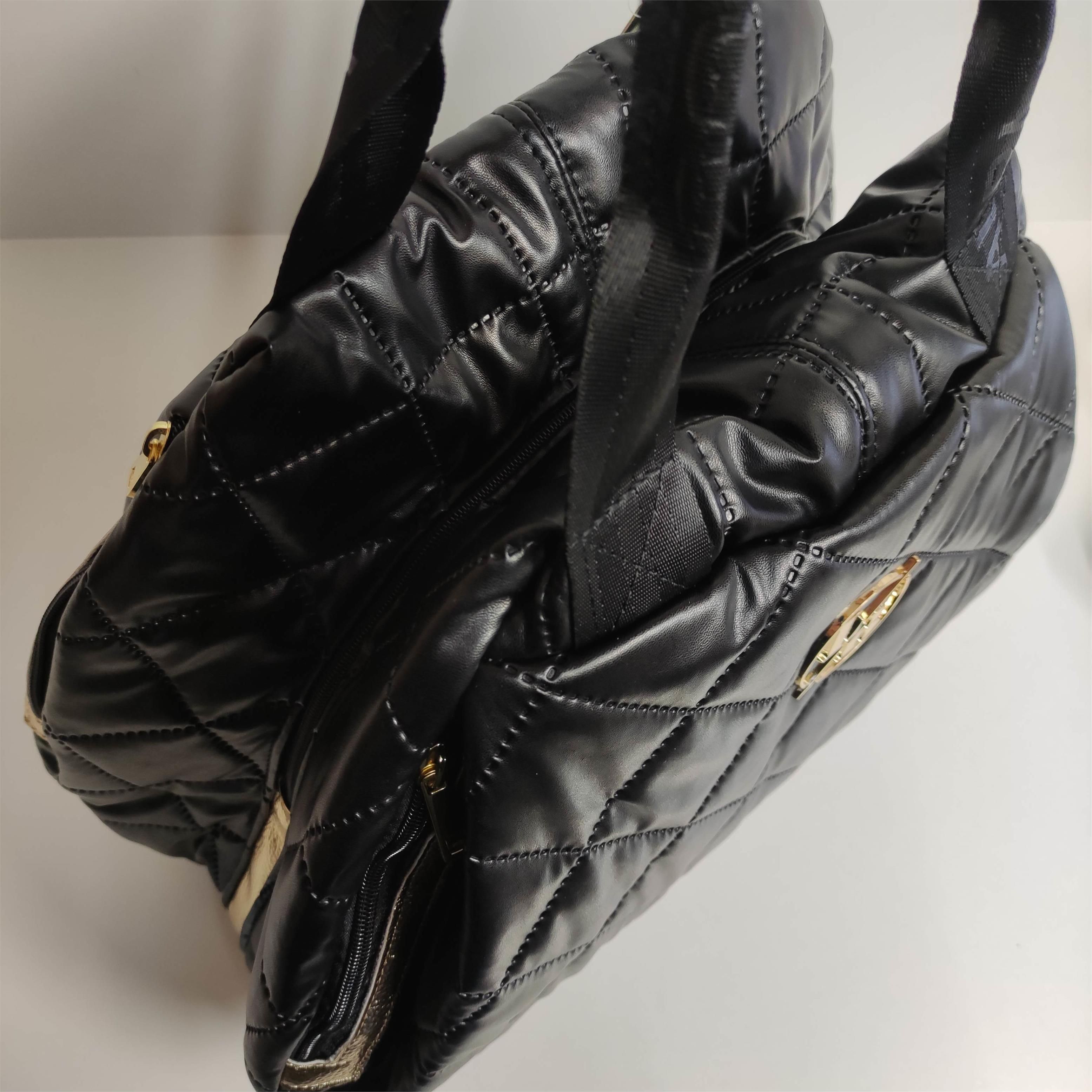 Torebka shopper Laura Biaggi Torba na ramię czarna złota pikowana - Ceny i opinie - Ceneo.pl