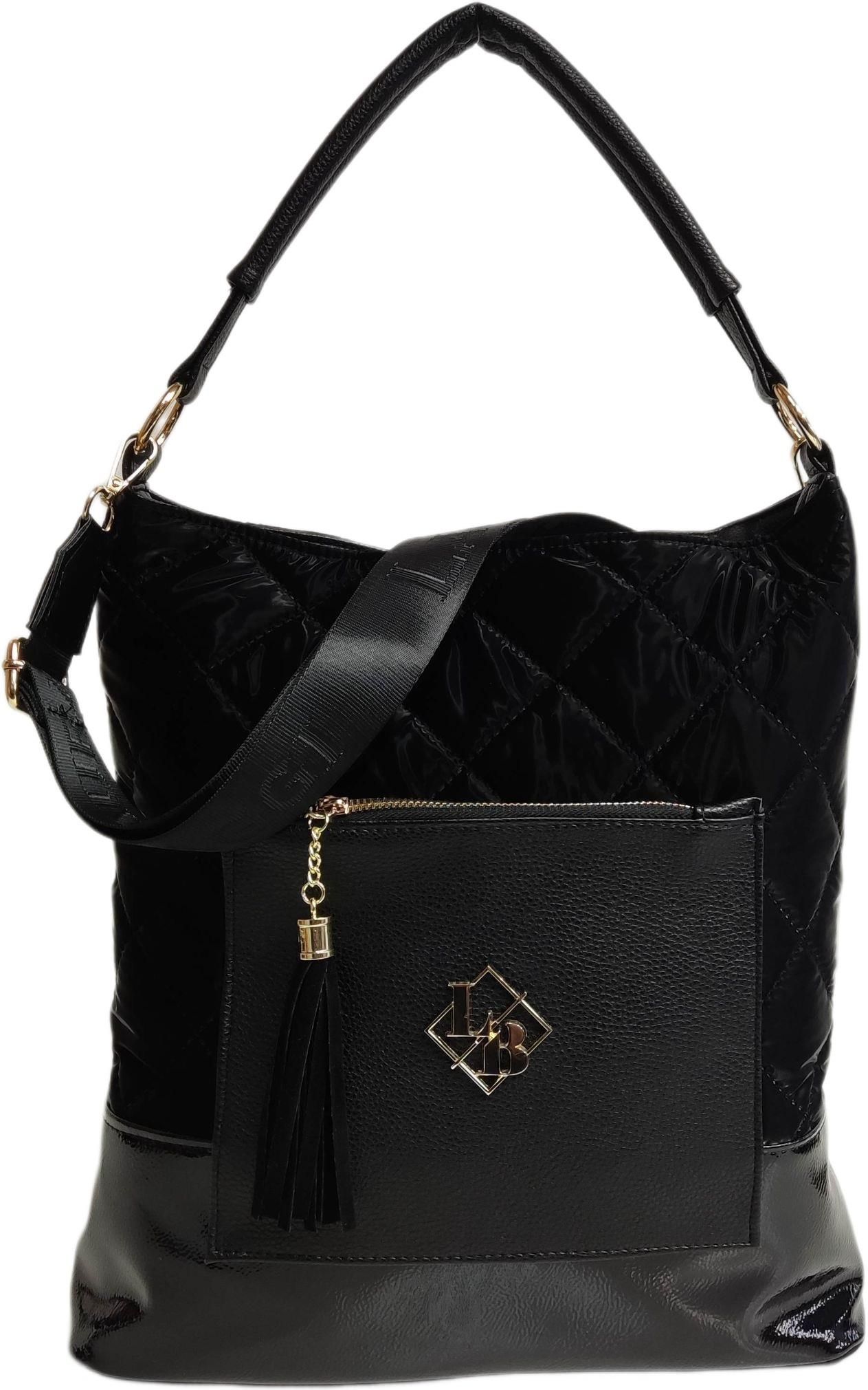 Torebka shopper Laura Biaggi torba na ramię czarna pikowana - Ceny i opinie - Ceneo.pl