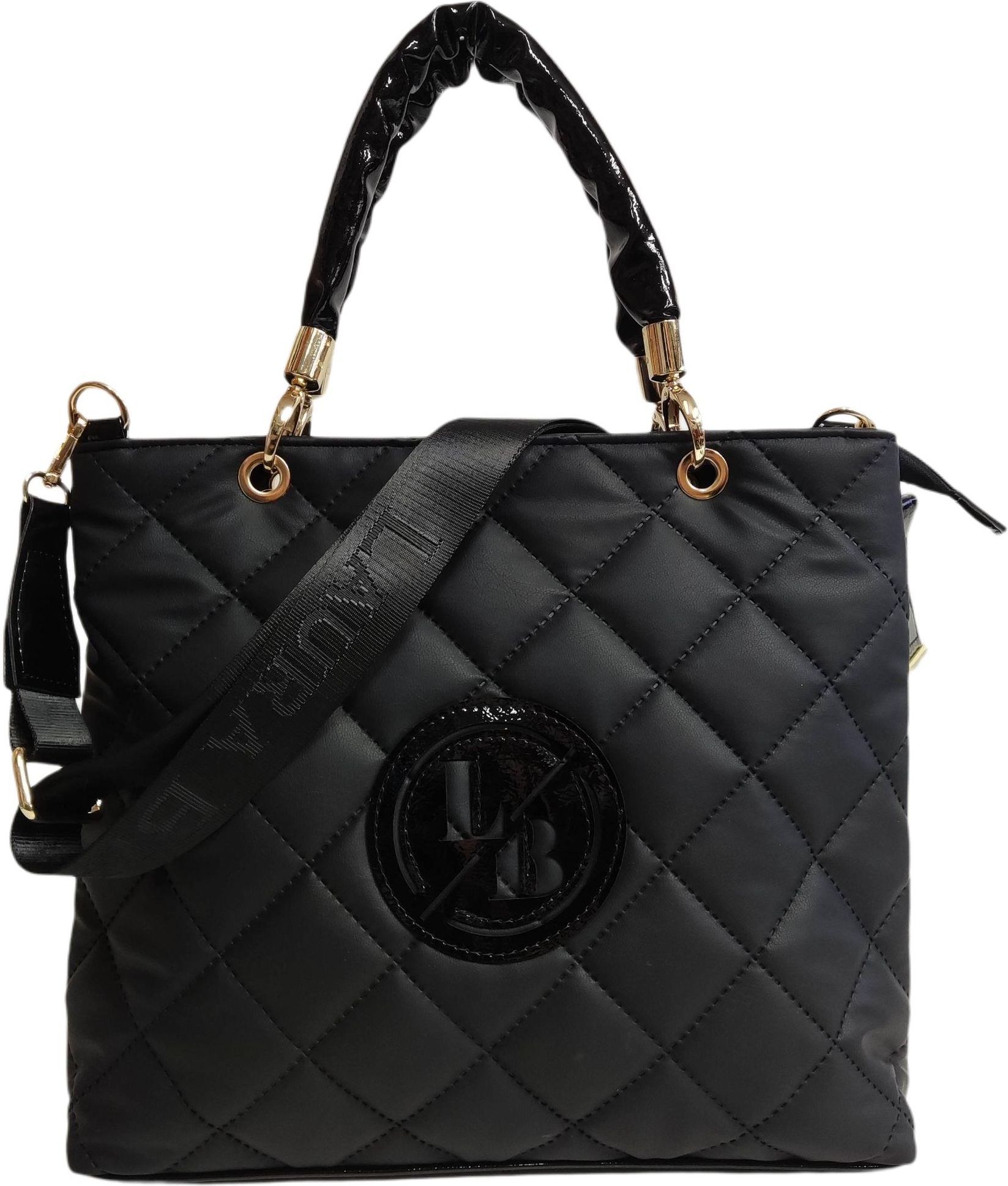 Torebka shopper Laura Biaggi listonoszka czarna pikowana A4 - Ceny i opinie - Ceneo.pl