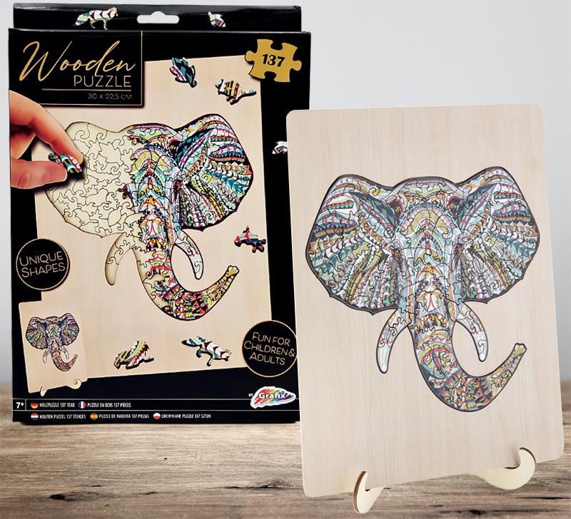 Grafix Puzzle Drewniane 137El. Słoń - Ceny i opinie - Ceneo.pl