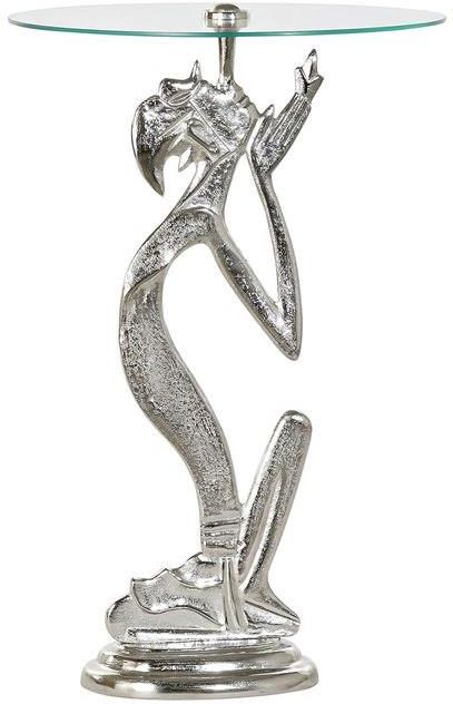 Dkd Home Decor Stolik Przezroczysty Aluminium Szkło Srebrzysty 46X46X72 ...