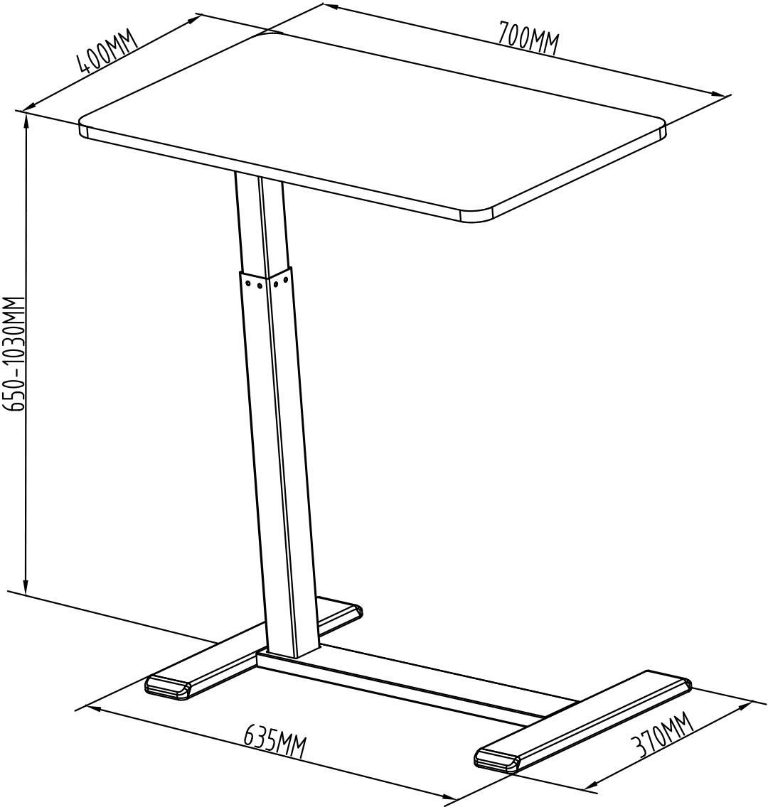 Spacetronik Stolik Z Regulacją Wysokości Na Kółkach Buddy Biały 20244 ...