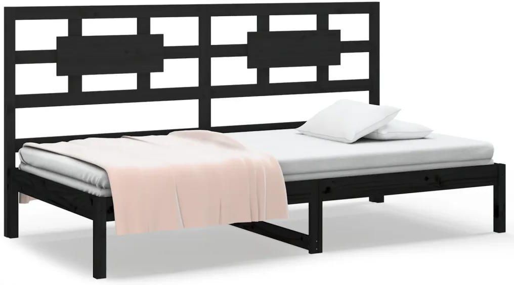 Vidaxl Łóżko Dzienne Czarne 80X200 Cm Lite Drewno Sosnowe 13452-3107944 ...