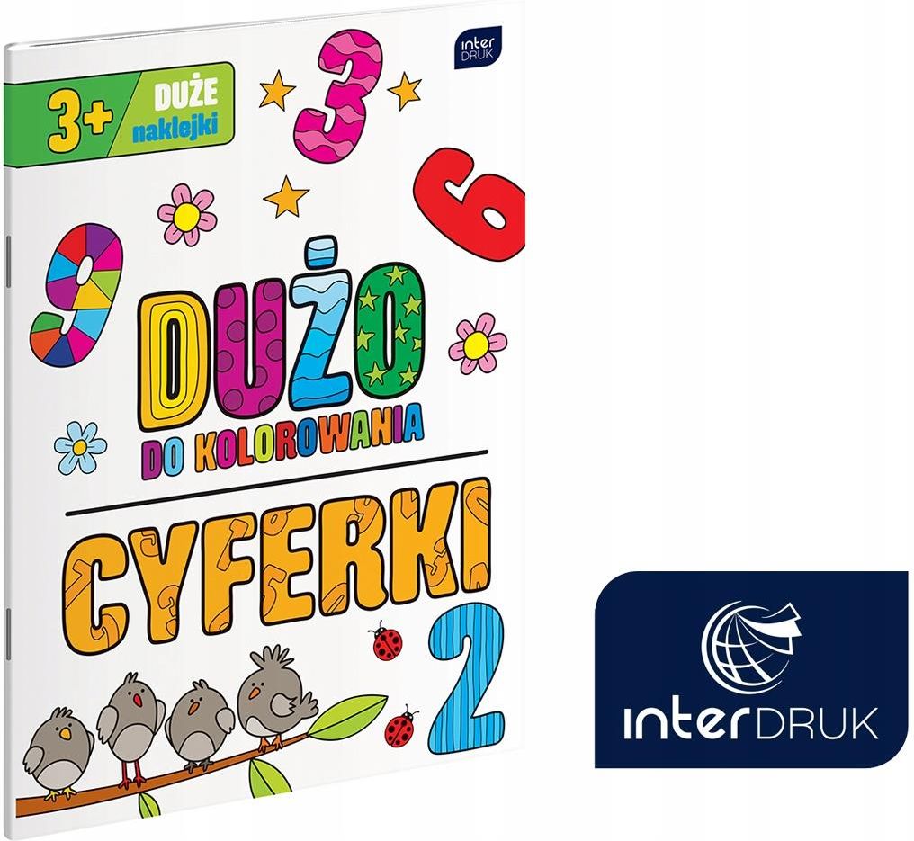 Interdruk Kolorowanka Cyferki Dużo Do Kolorowania Naklejki - Ceny i ...