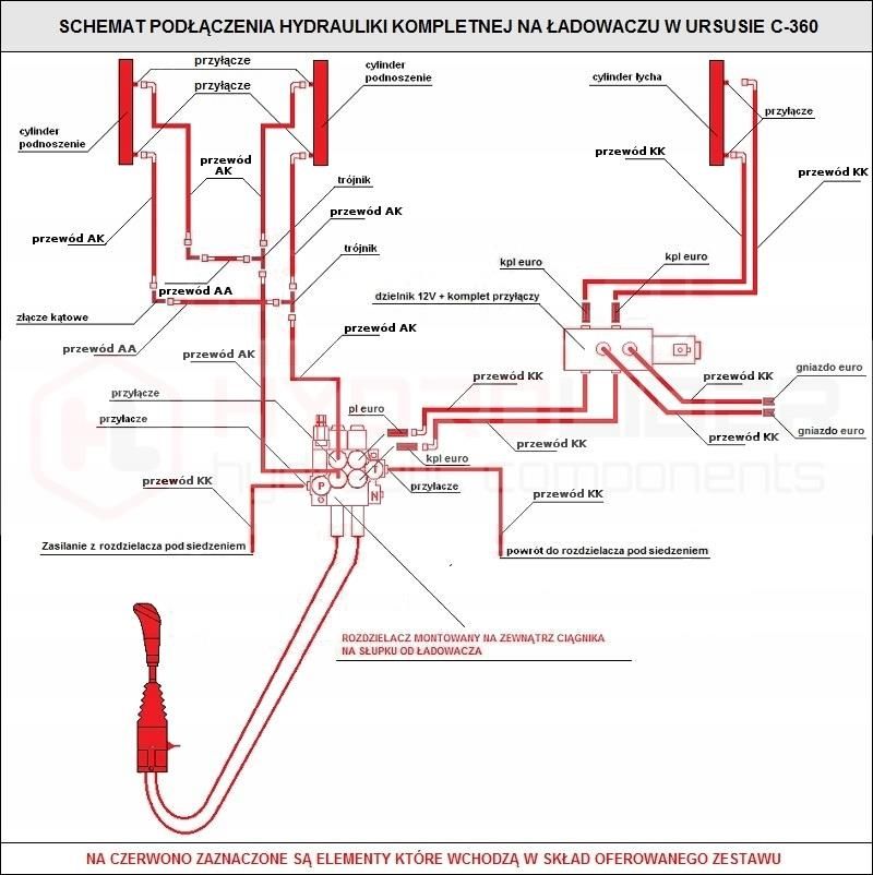 Hydrolider Hydraulika Kpl. Tur Ursus C-360 Je003 A1.28.12.003.7 ...