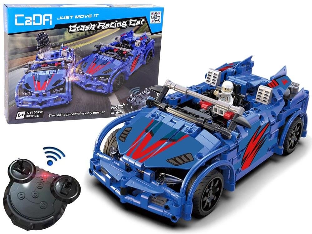 Leantoys Klocki Konstrukcyjne Auto Sportowe Niebieskie Wyścig 585El. R ...