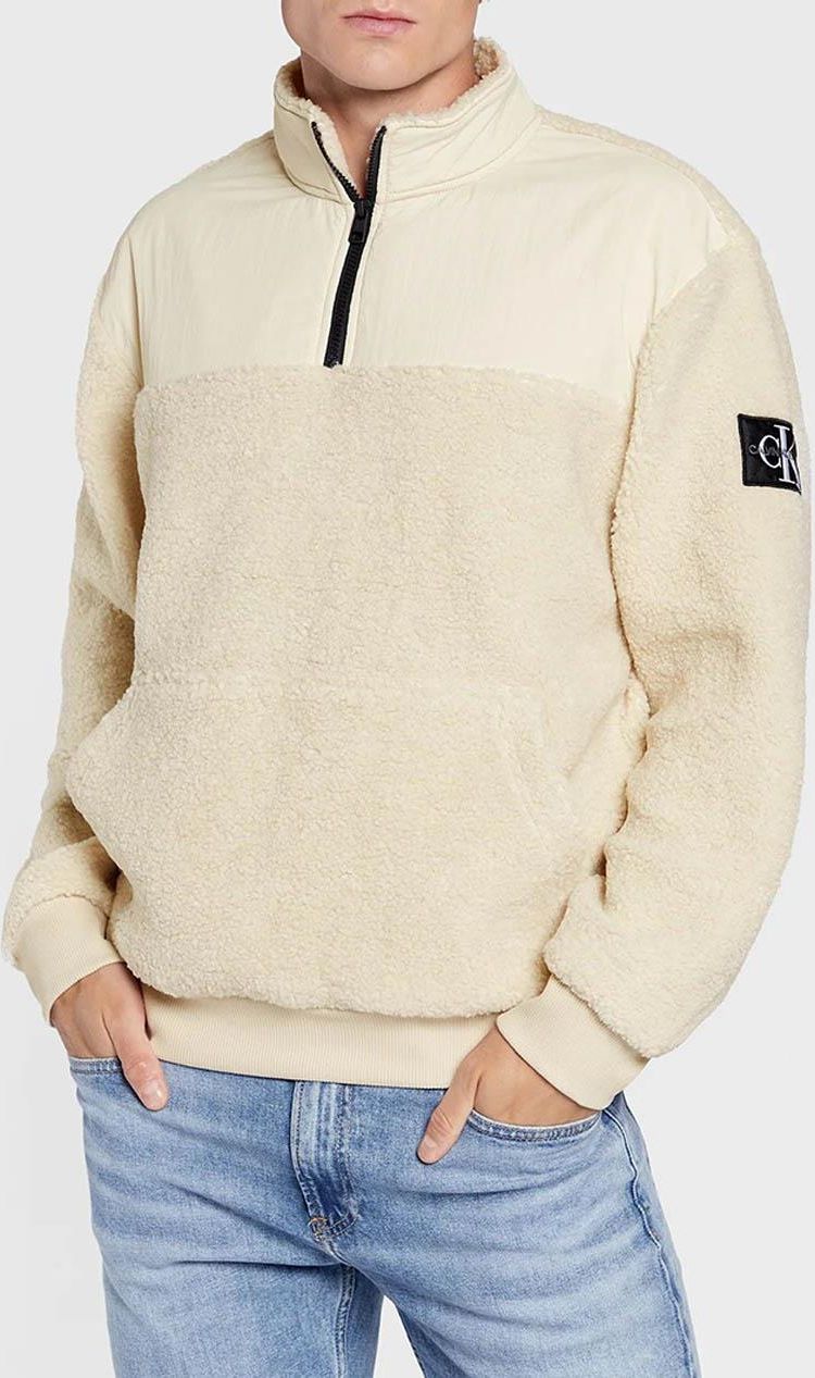 CALVIN KLEIN BADGE SHERPA HALF ZIP HWK - Ceny i opinie - Ceneo.pl
