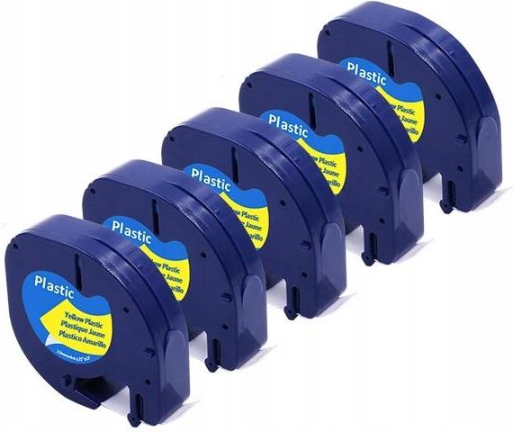 Taśma barwiąca Aimotech Taśma Do Dymo Letra Tag Żółta 12Mm 59423 5szt ...