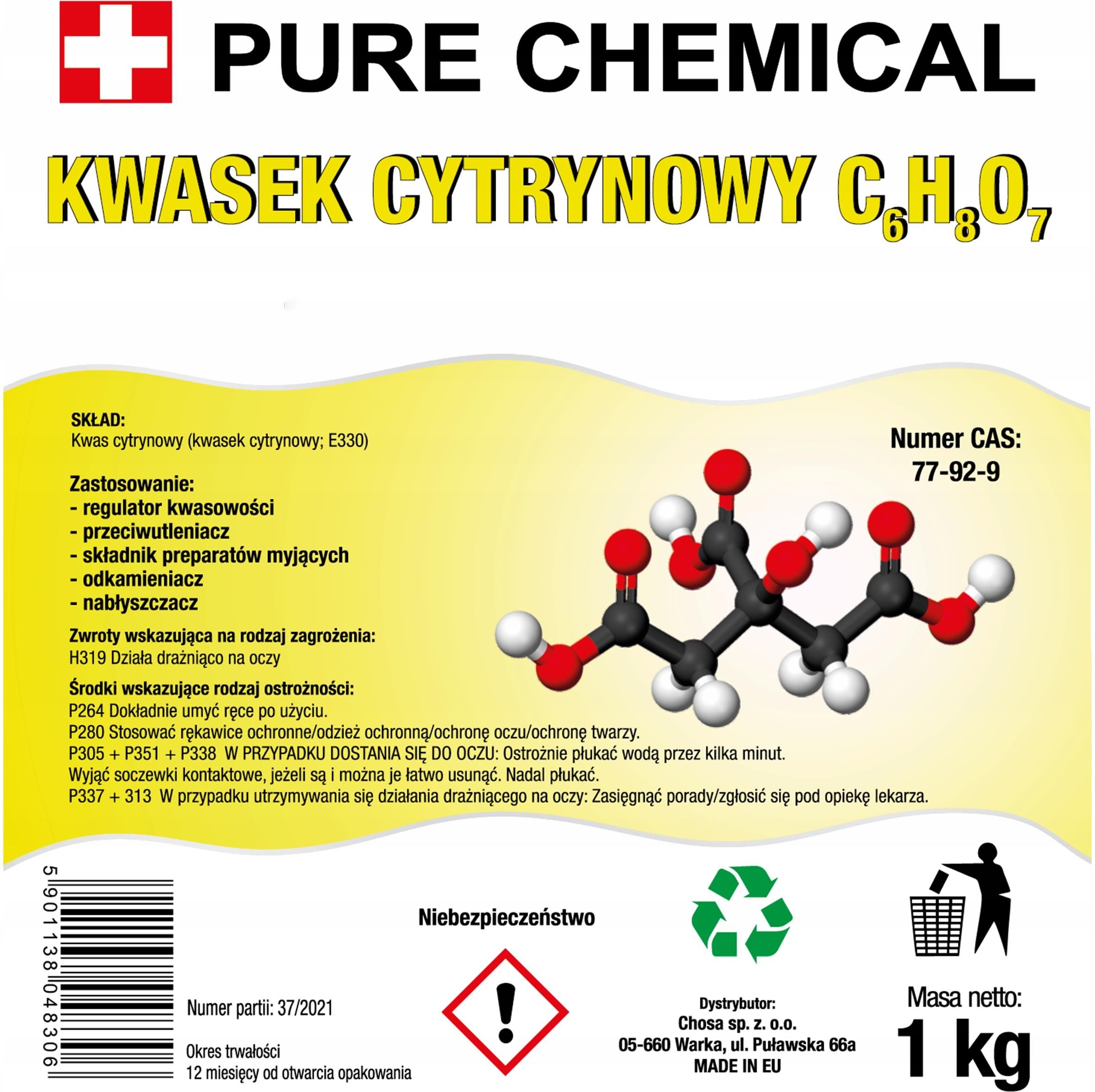 Pure Chemical Czysty Kwasek Cytrynowy 5Kg 5X1Kg - Opinie i atrakcyjne ...