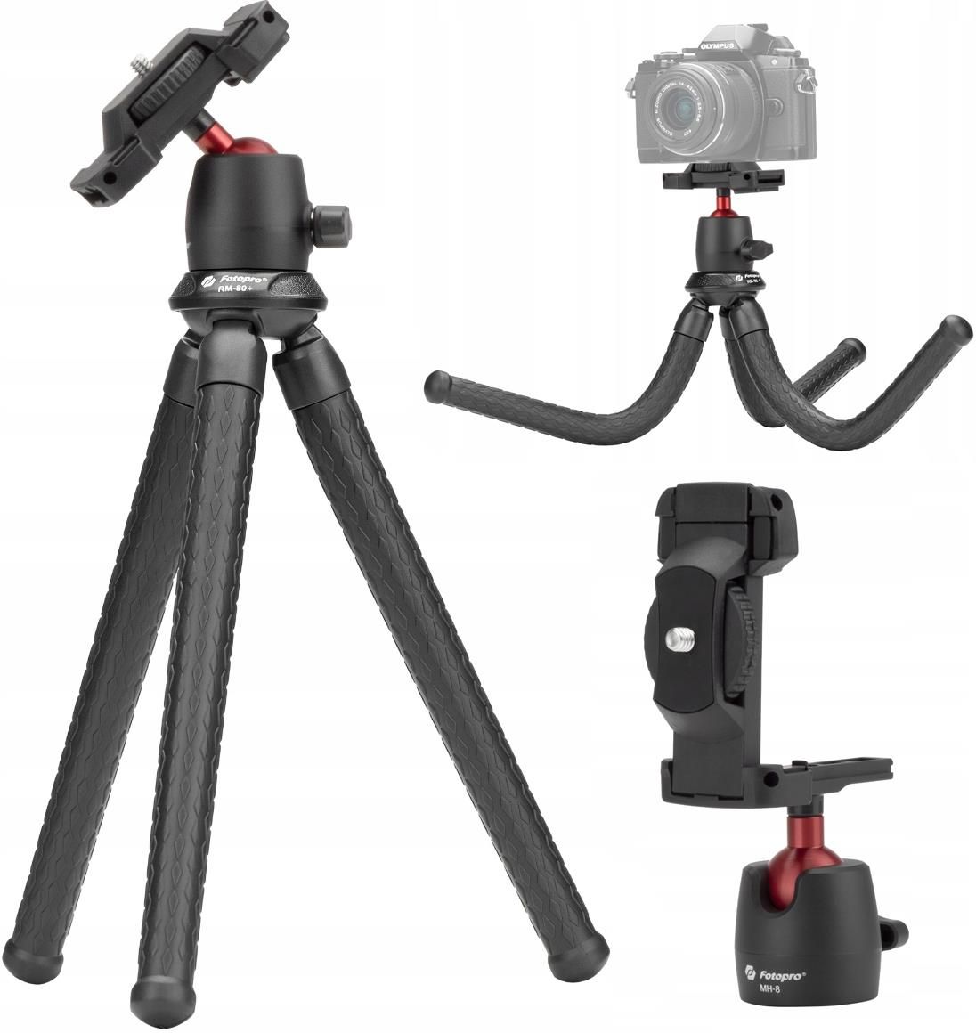 Statyw Fotopro Statyw Elastyczny Z Głowicą Kulową 3D Rm80 - Ceny i ...