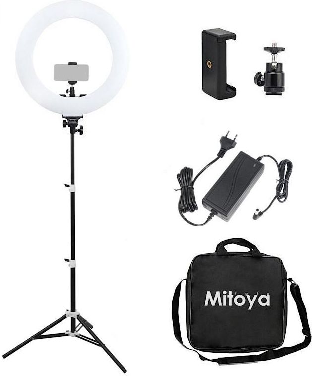 Mitoya Lampa Pierścieniowa Led Ring Rl-480L 45Cm + Solidny Statyw ...