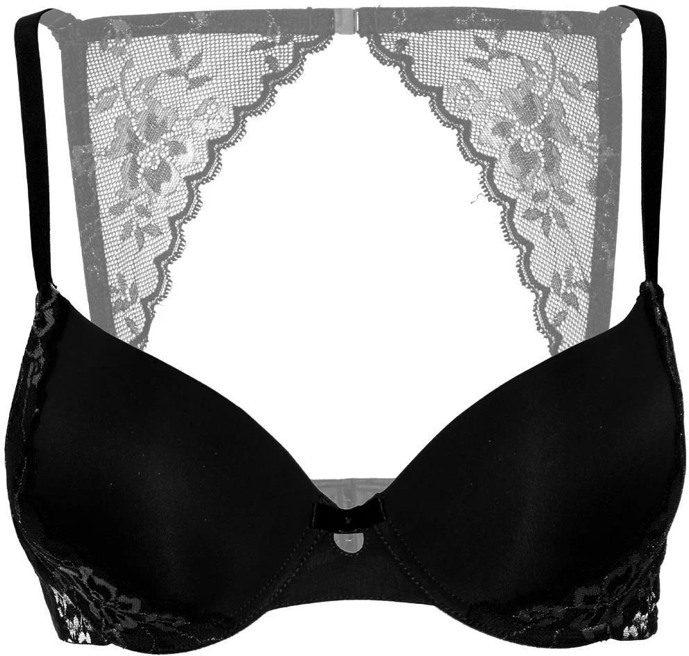 Biustonosz Push-up bra w/ lace racerback, Rozmiar: 75B, Kolor: Czarny ...