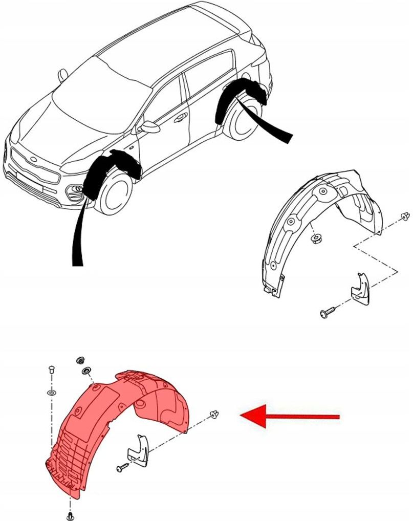 Nadkole INNY KIA SPORTAGE IV 18- NADKOLE LEWY PRZÓD 86811F1500 86811 ...