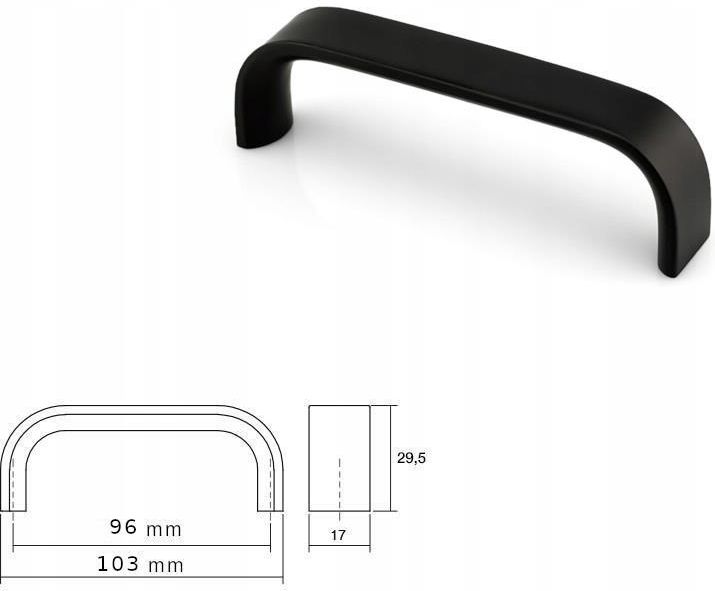 Viefe Uchwyt Meblowy Podłużny Sense Mini 96 Aluminiowy Czarny 8618 ...