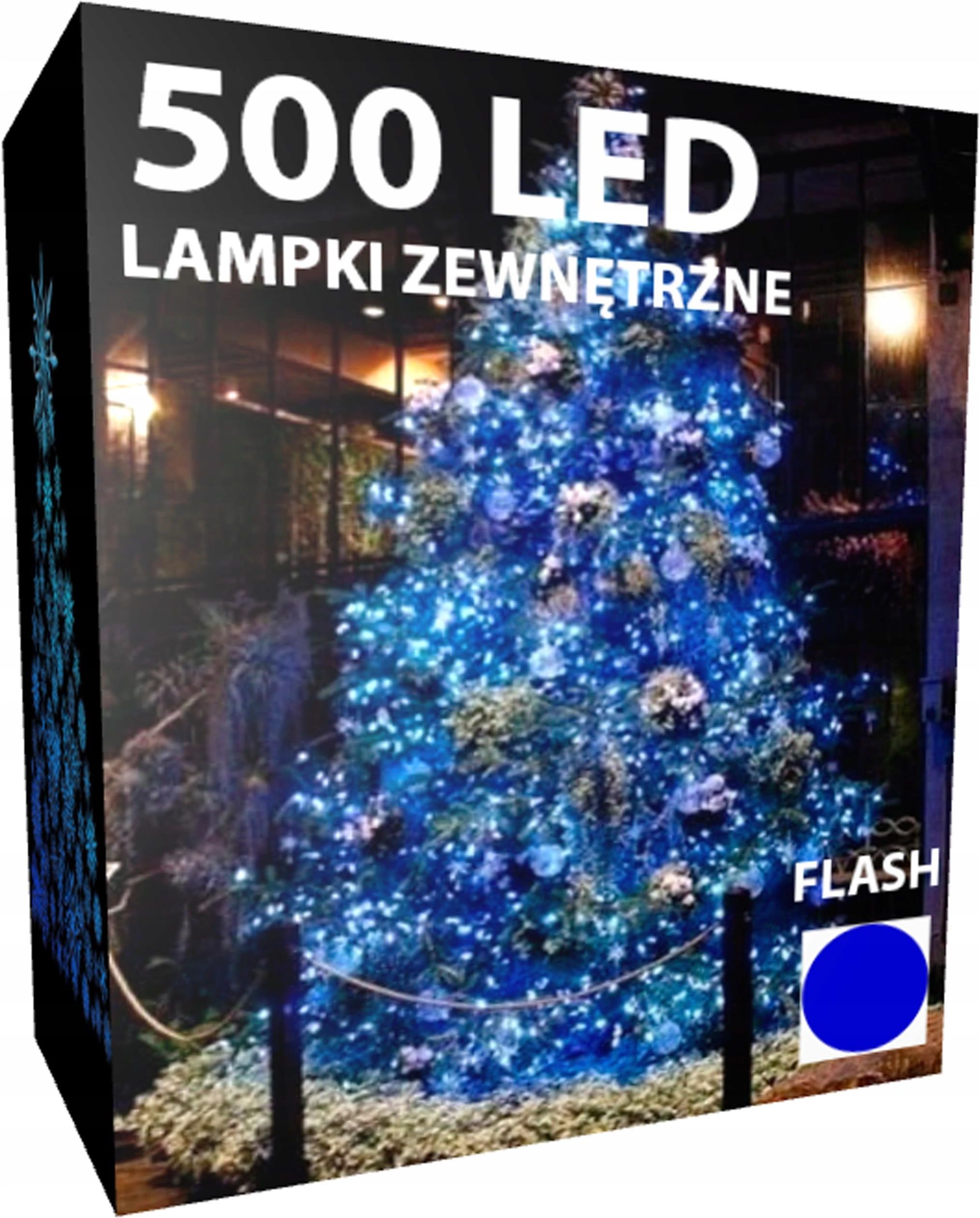 Wonderfullight Lampki Choinkowe 500 Led Zewnętrzne Stałe+Flash B ...