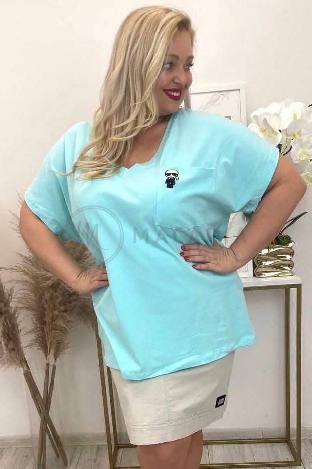 Big Love Bluzka Damska T-Shirt Z Krótkim Rękawem Plus Size Miętowa 7XL/8XL - Ceny i opinie ...