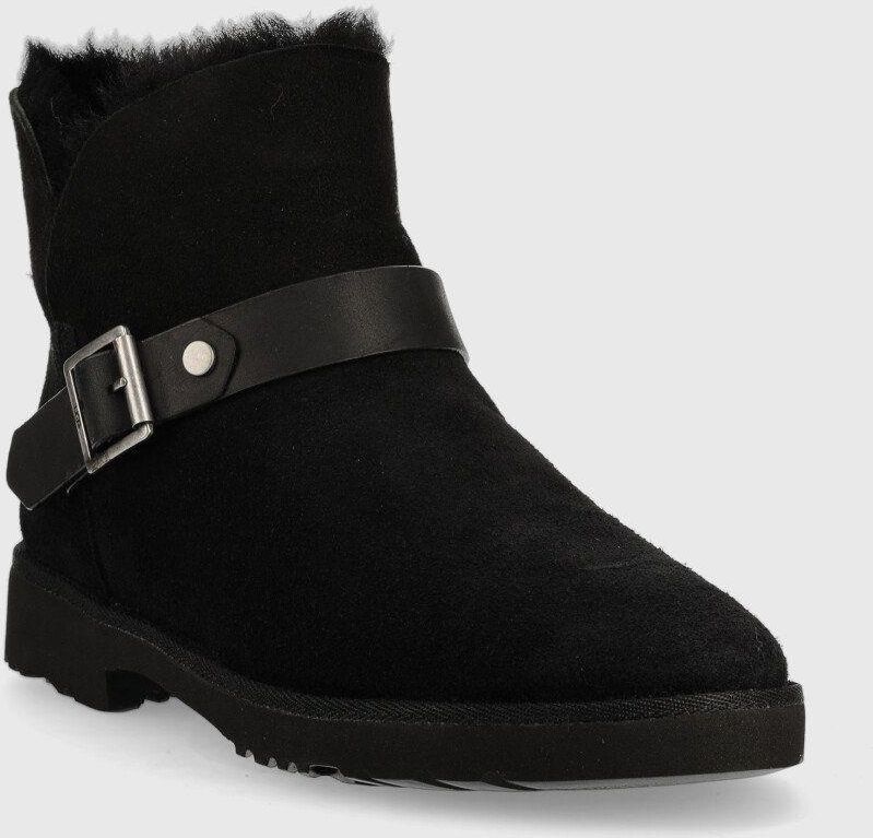 UGG botki skórzane W Romely Short Buckle damskie kolor czarny na ...