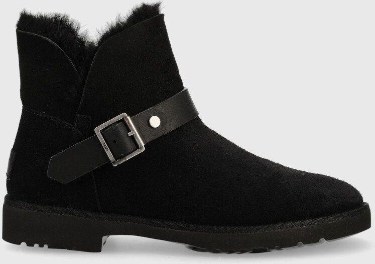 UGG botki skórzane W Romely Short Buckle damskie kolor czarny na ...