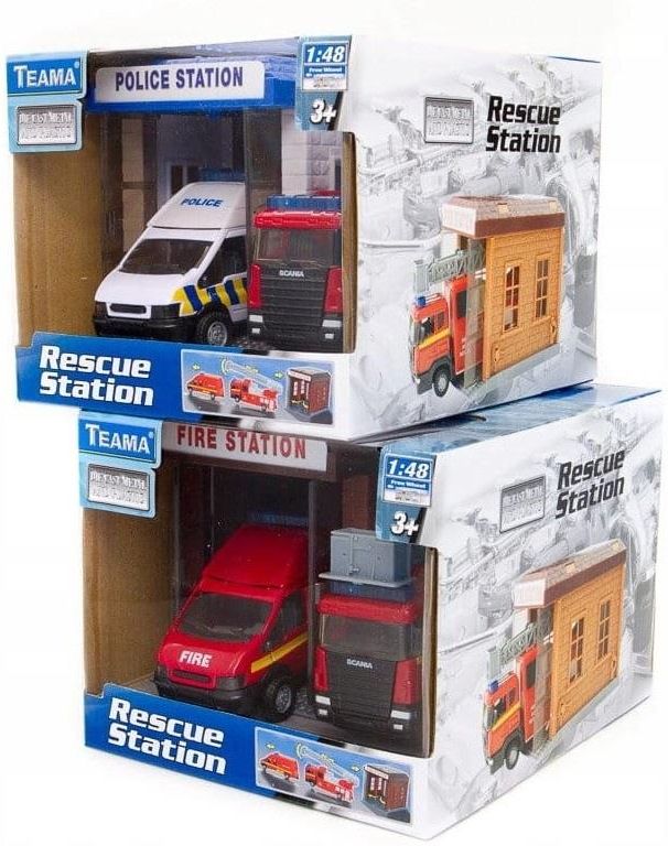 Teama Toys Pojazdy Ratunkowy + Remiza 1:48 21972 - Ceny i opinie - Ceneo.pl