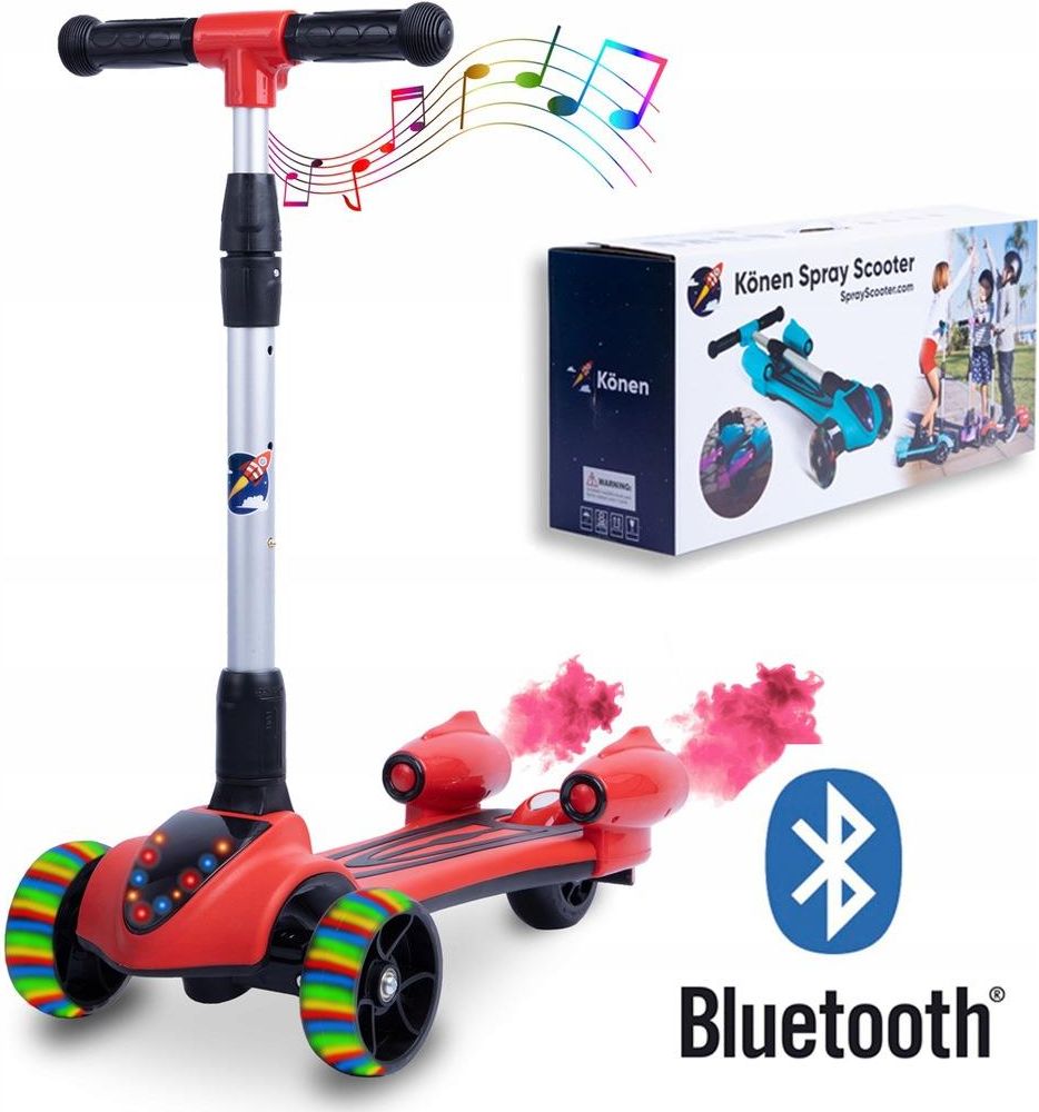 Hulajnoga Konen Spray Scooter Trójkołowa Świecąca Z Dymem Czerwony ...