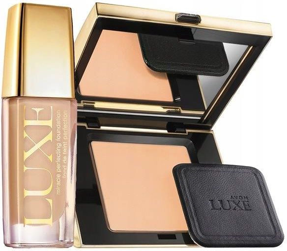 AVON LUXE podkład Beige Linen i Puder prasowany - Opinie i ceny na Ceneo.pl