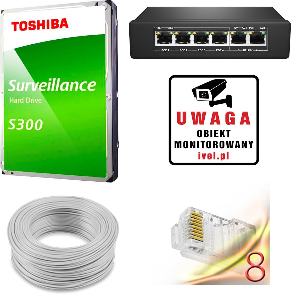 Zestaw do monitoringu DAHUA ZESTAW DO MONITORINGU IP 3X IPC-HFW1230S ...