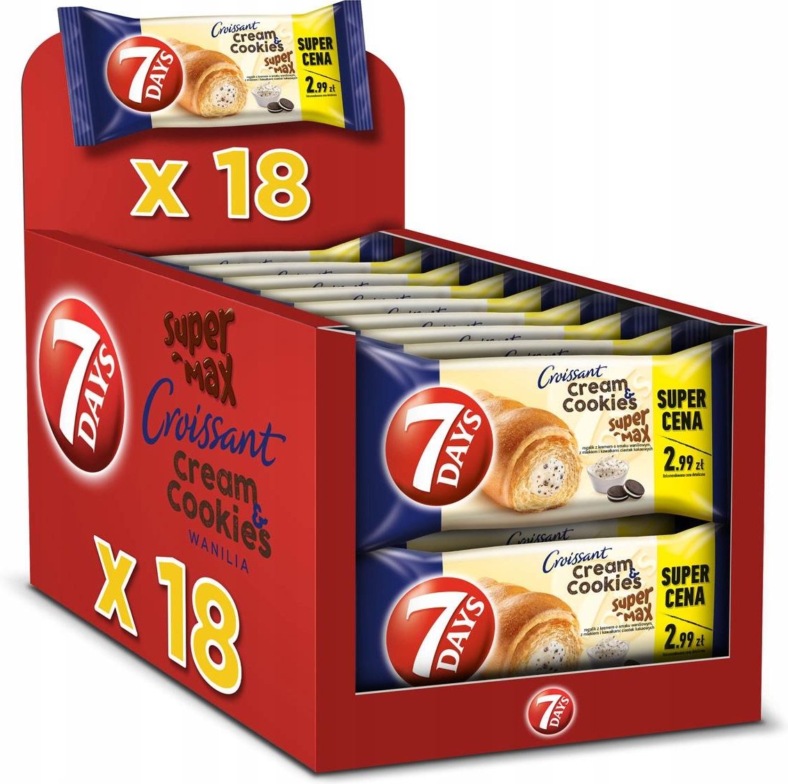 7 Days Max Croissant Krem Wanilia Ciastka 110gx18 - Ceny i opinie ...
