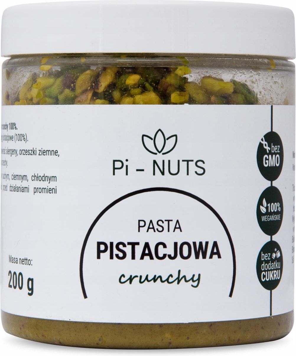 Pi Nuts Pasta Pistacjowa Crunchy 100% 200g Masło Miazga - Ceny i opinie - Ceneo.pl