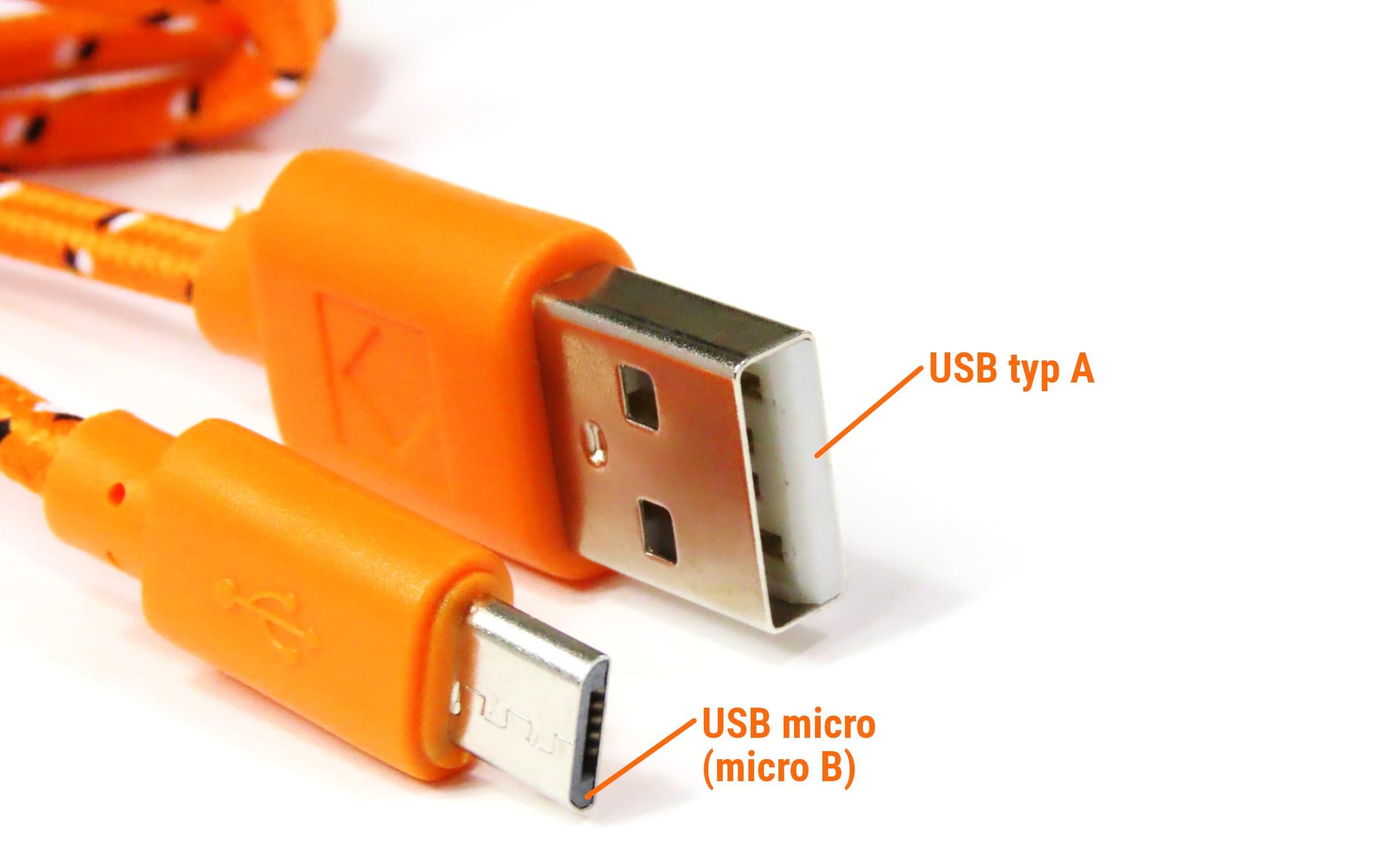 Kabel USB / Micro USB w oplocie pomarańczowy 1m - Opinie i ceny na Ceneo.pl