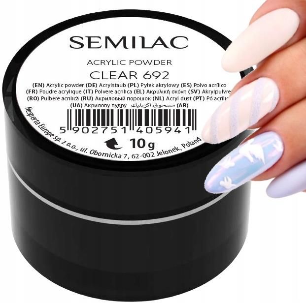 Semilac Acrylic Powder Clear 692 10g akryl - Opinie i ceny na Ceneo.pl