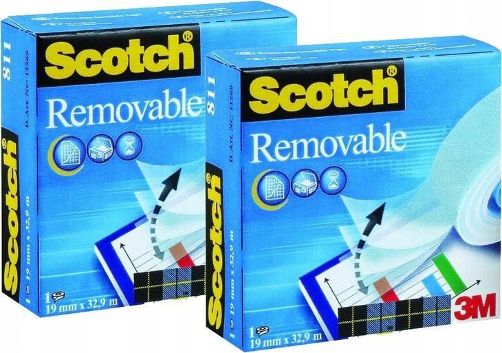 Taśma Klejąca Scotch Removable 811 19Mmx32.9M X 2 - Ceny i opinie ...