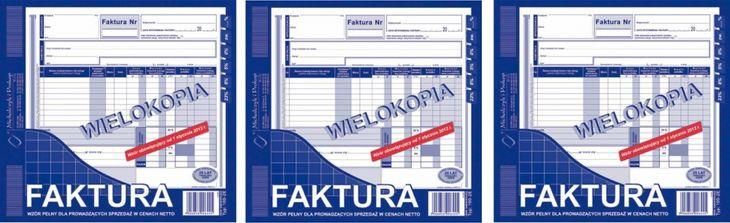 Druk Faktura Vat Fvat 2/3 A4 Sprzedaż Netto 3szt. - Ceny i opinie ...
