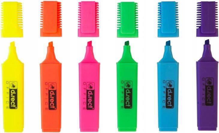 Zakreślacz D.Rect 1127 Komplet 6szt. Mix - Ceny i opinie - Ceneo.pl