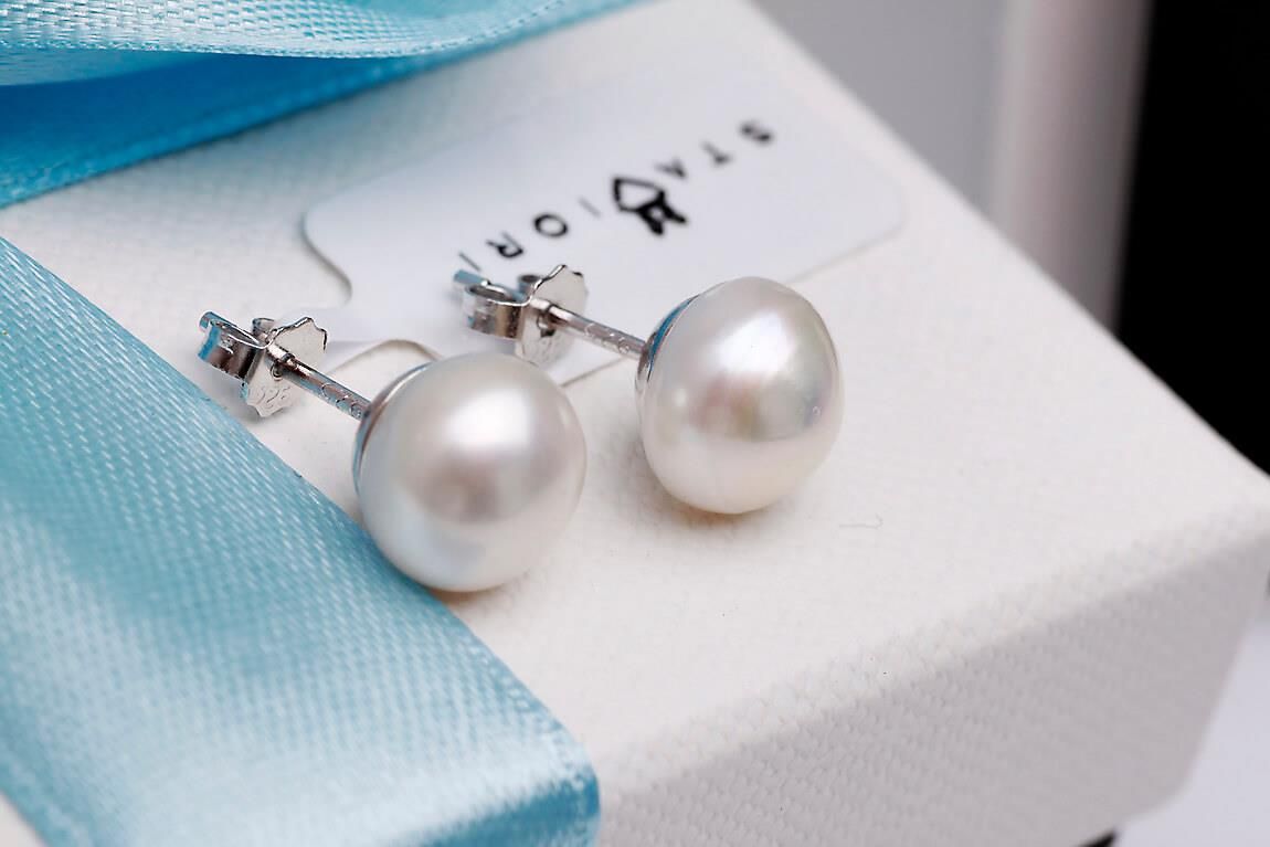 Staviori Kolczyki Srebro Naturalne Perły hodowlane słodkowodne - model ...