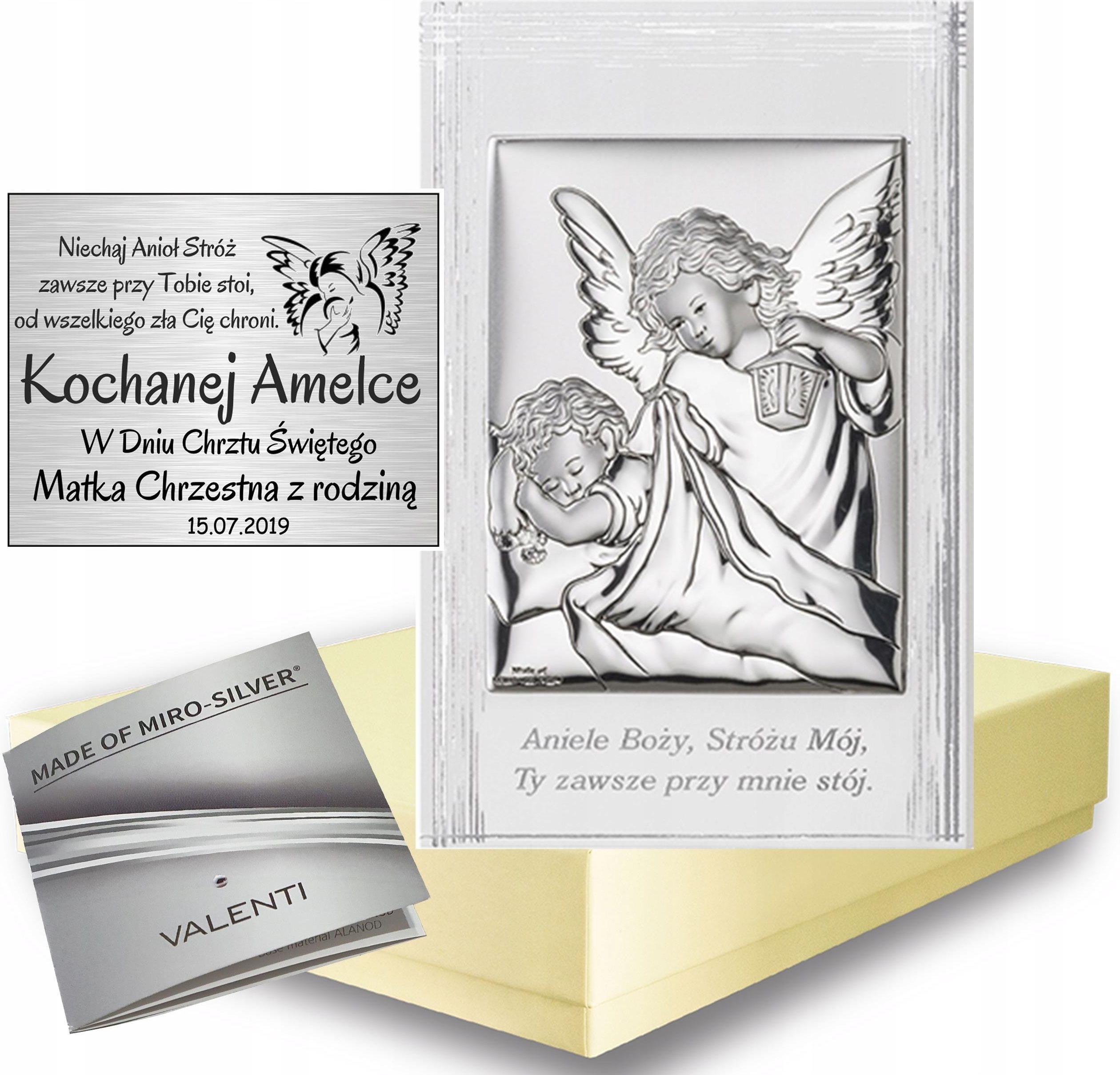 Srebrny Obrazek Aniołek Pamiątka Chrztu Świętego - Ceny i opinie - Ceneo.pl