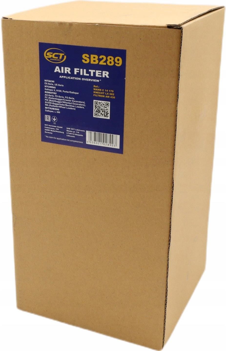 Filtr powietrza Sct Germany Filtr Powietrza Sb 289 Sb289 - Opinie i ...