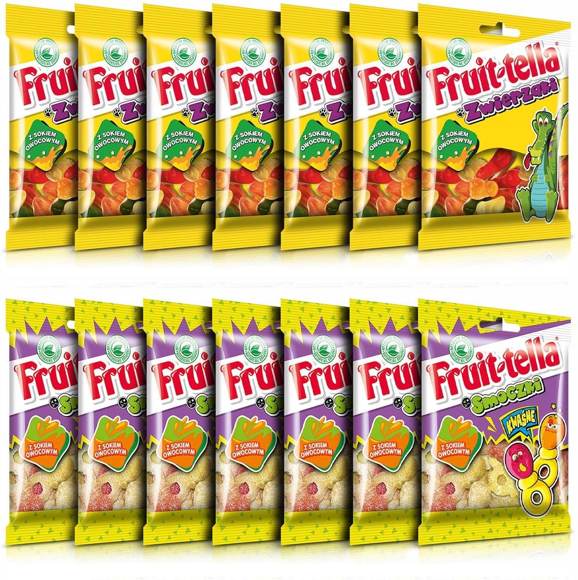 Fruittella Zestaw Żelki Zwierzaki Kwaśne 14x90g - Ceny i opinie - Ceneo.pl