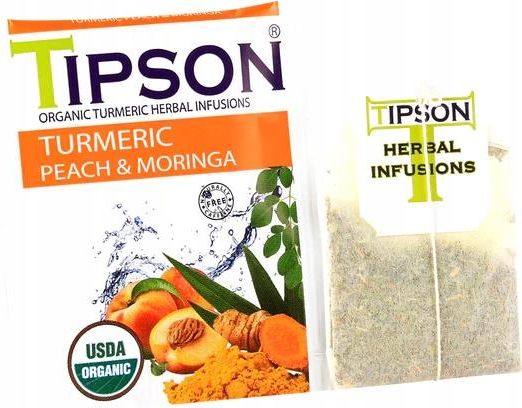 Herbata Tipson Turmeric Peach Moringa Bio 100x1,5G - Ceny i opinie ...