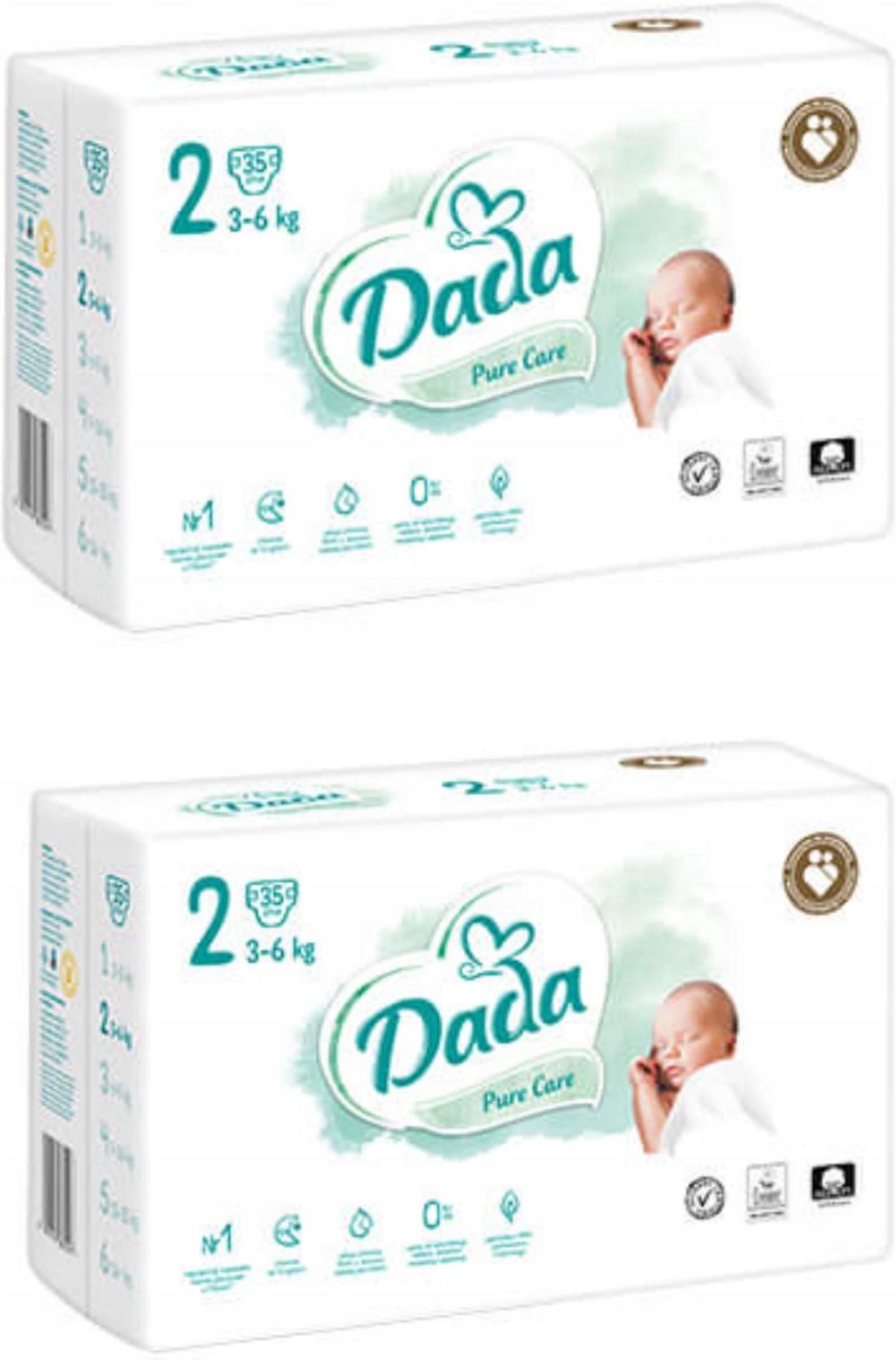 Dada Pampersy 2 Pieluszki Purecare 2X35szt. - Pieluszki jednorazowe ...