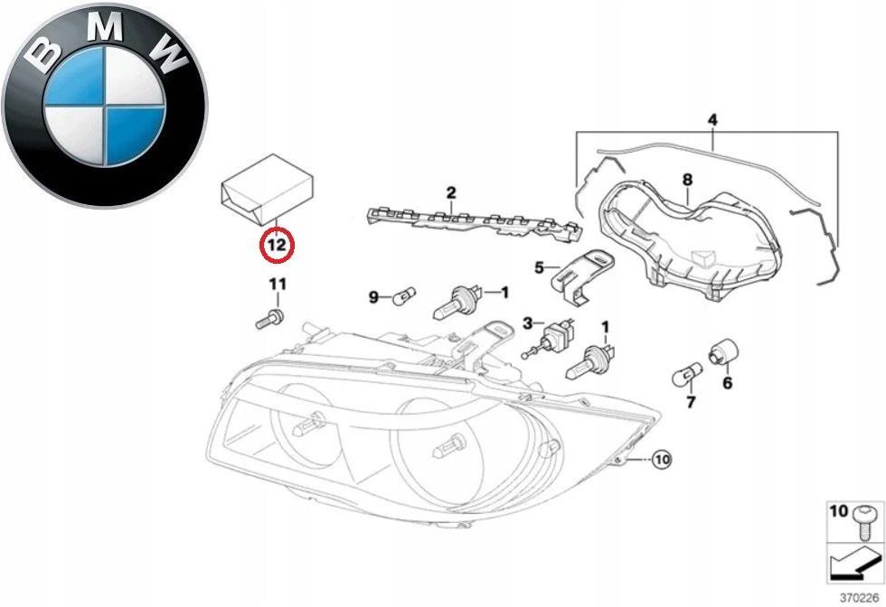Lampa przednia Bmw Oe Nowy Zestaw Naprawczy A E81 Z Aso ...