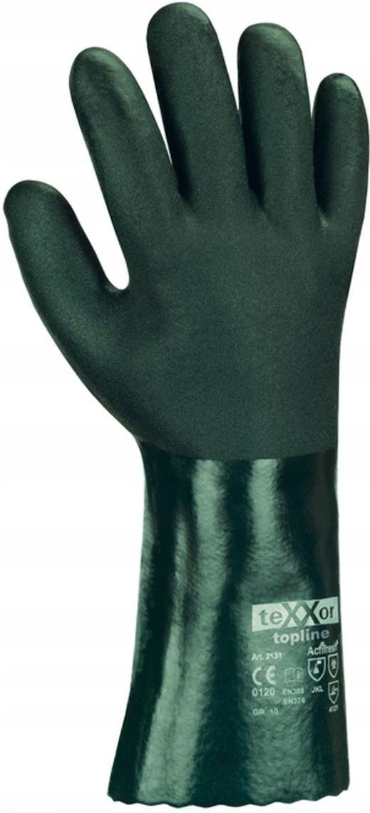 Rękawice Chemoodporne Texxor 2151 Zielone Pcv 35CM - Ceny i opinie ...