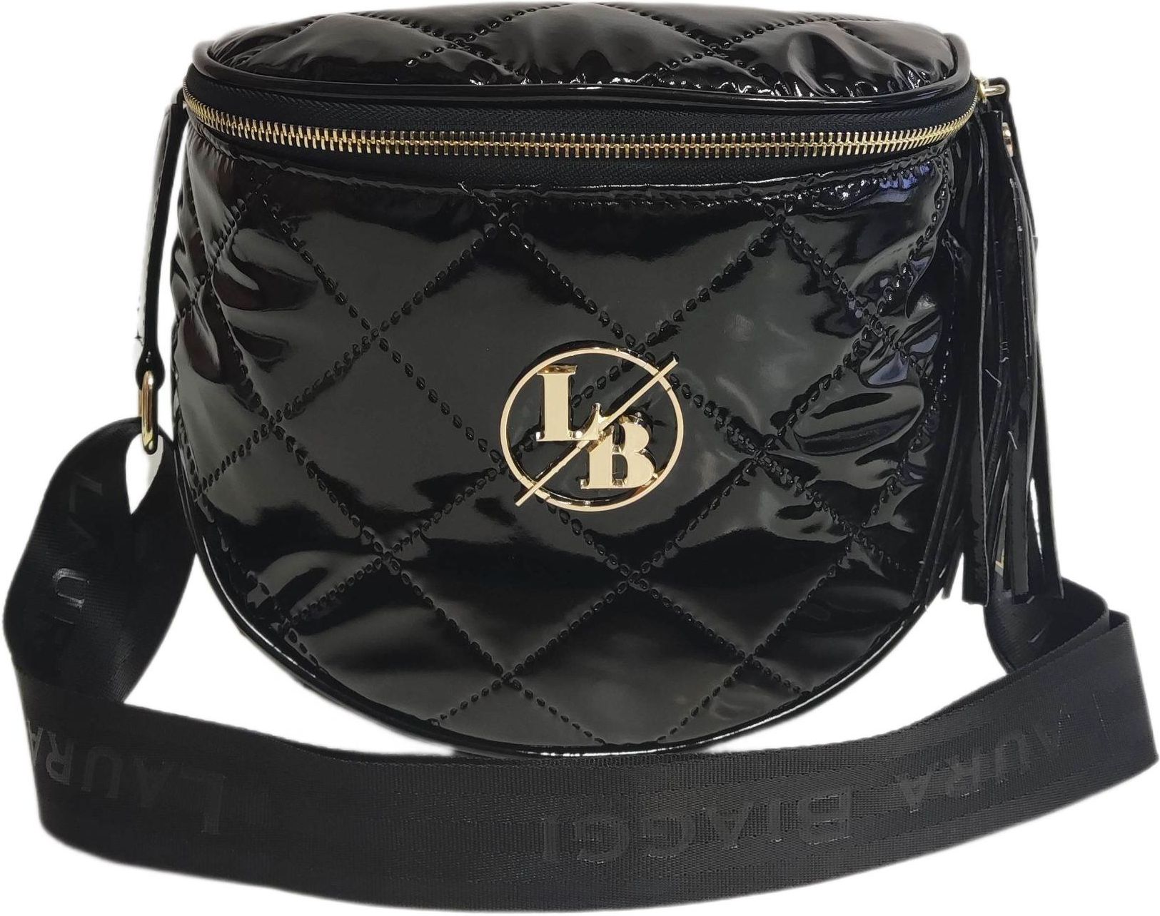 Torebka listonoszka Laura Biaggi Torba czarna pikowana lakier - Ceny i opinie - Ceneo.pl