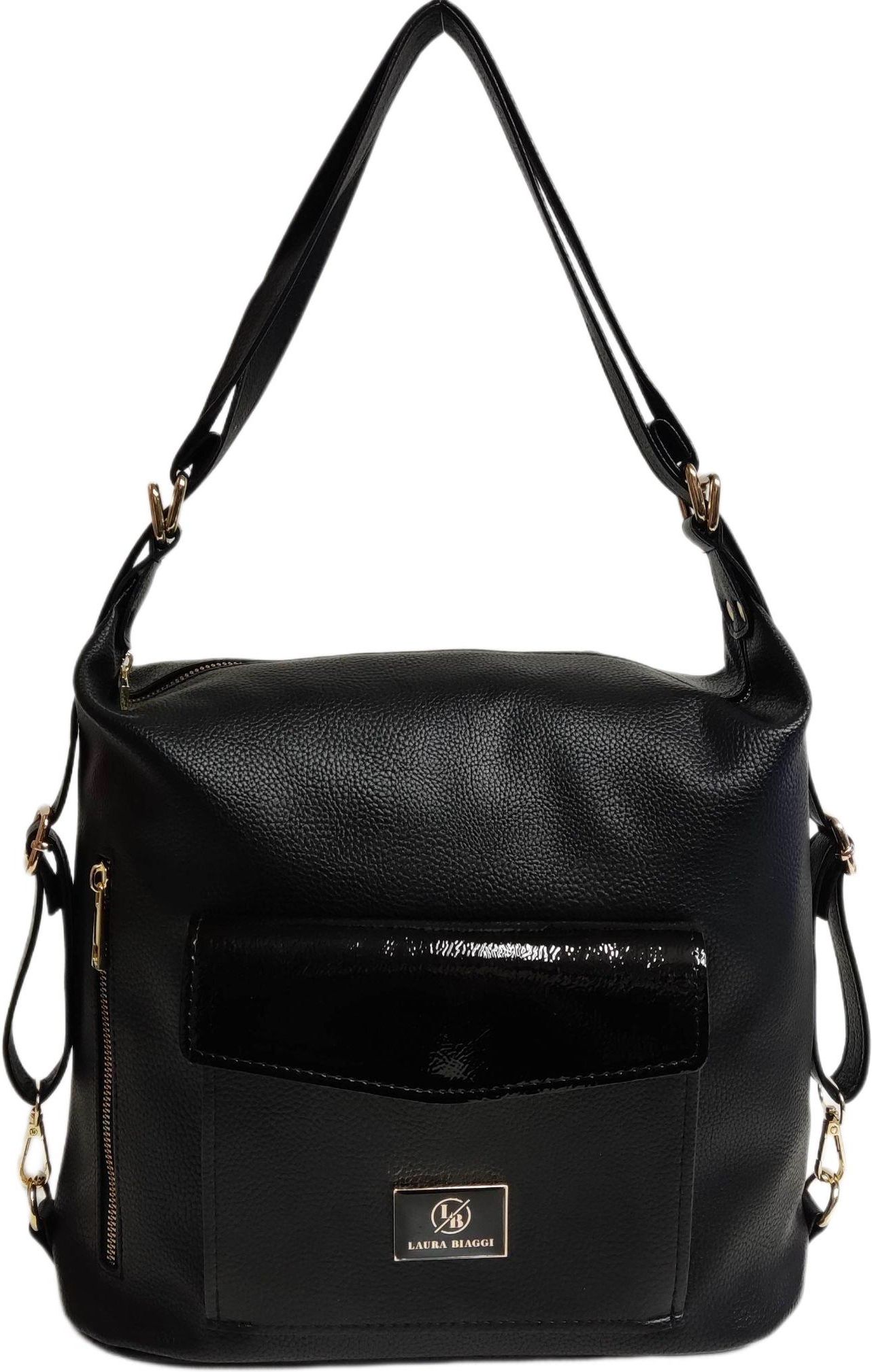 Plecak torebka Laura Biaggi Torba na ramię czarna klasyczna - Ceny i opinie - Ceneo.pl