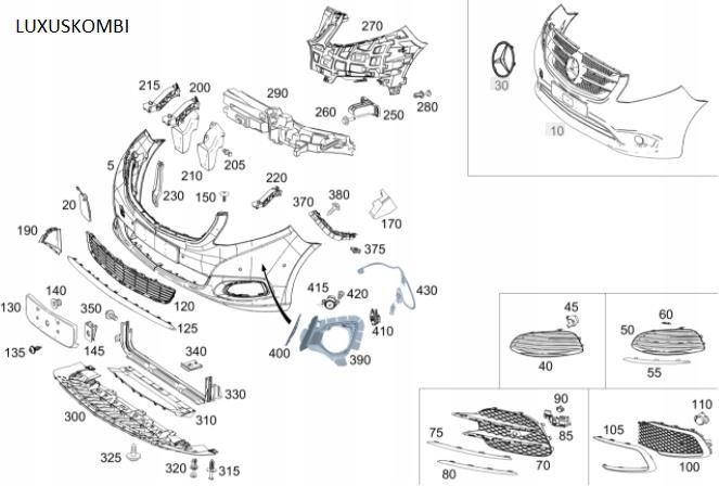 Zderzak do kupienia Mercedes-Benz Oe Zderzak Przód Vito W447 Oryginalny ...