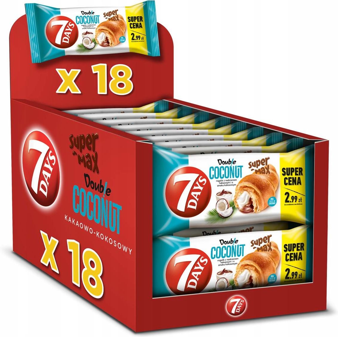7 Days Double Rogalik Kakao Kokos 110gx18Szt. - Ceny i opinie - Ceneo.pl