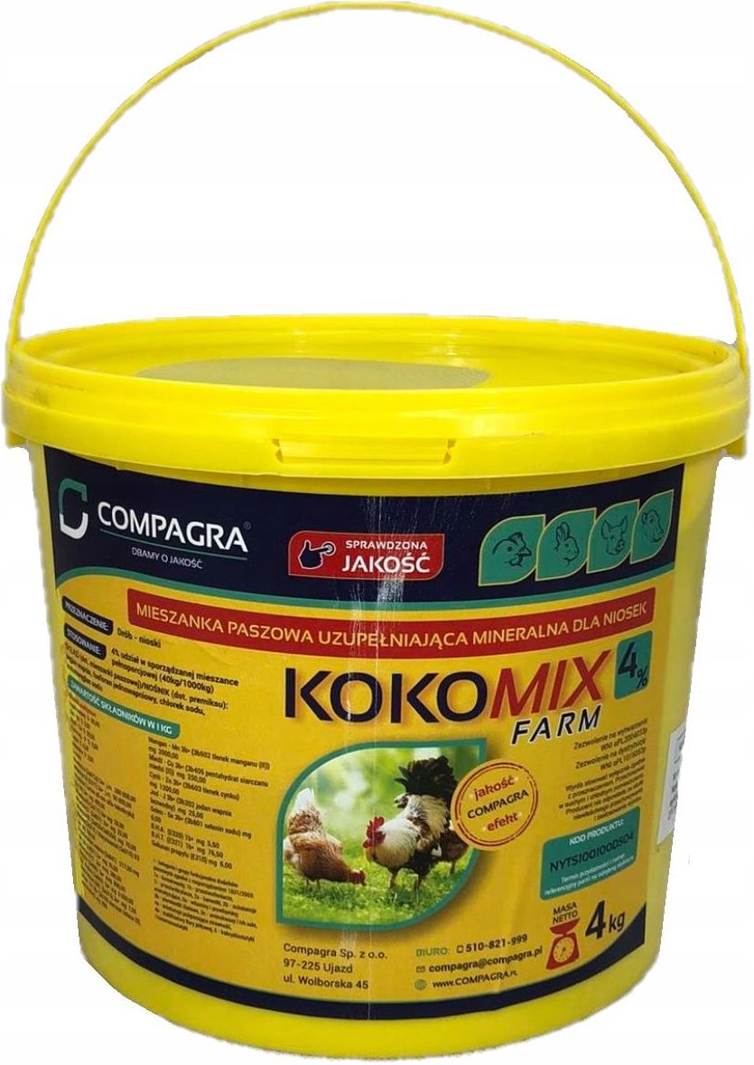 Witaminy dla kur niosek Koko MIX wiaderko 4kg - ceny i opinie - Ceneo.pl