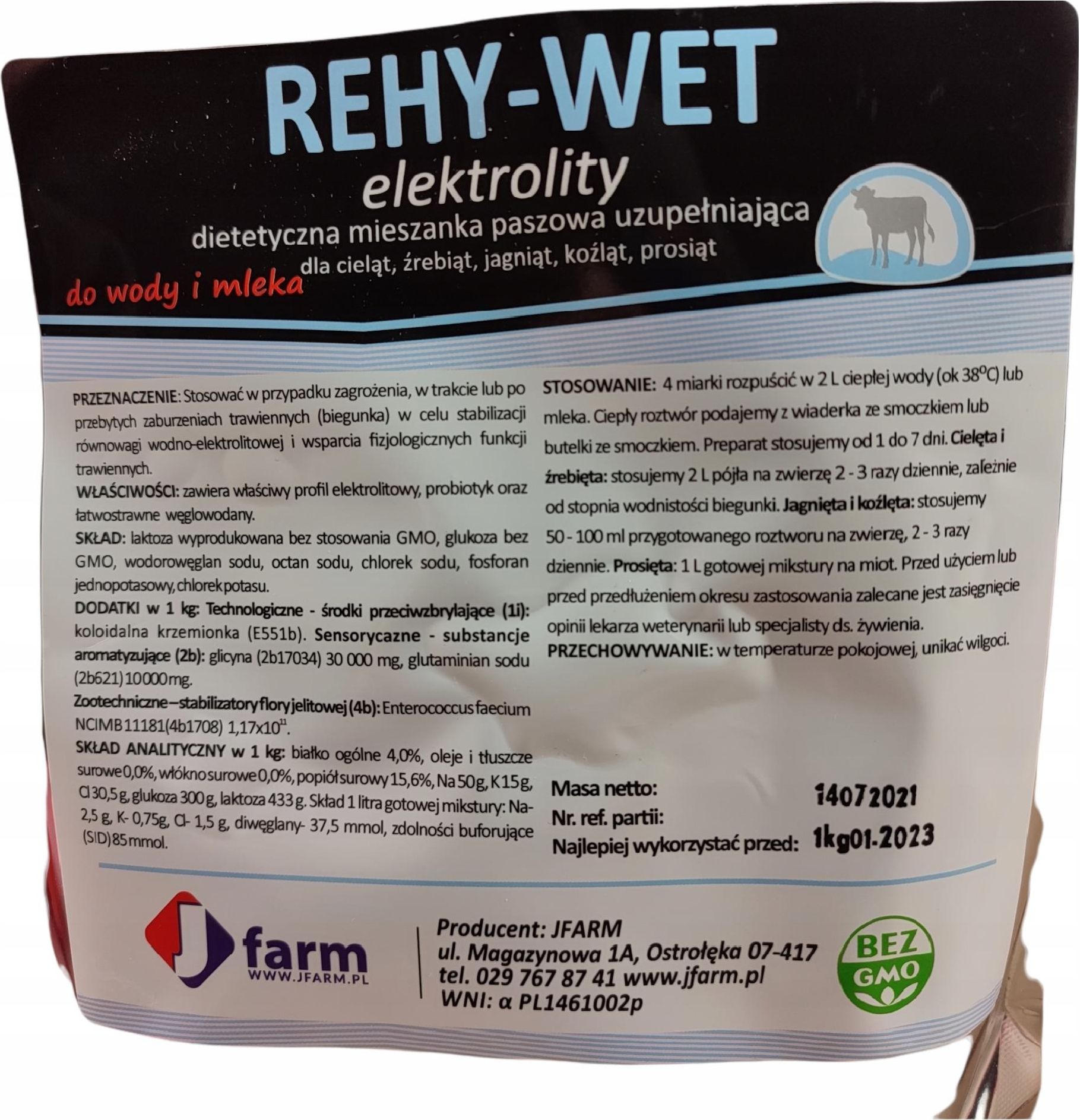Do hodowli zwierząt Rehy-wet- elektrolity dla cieląt do mleka lub wody ...