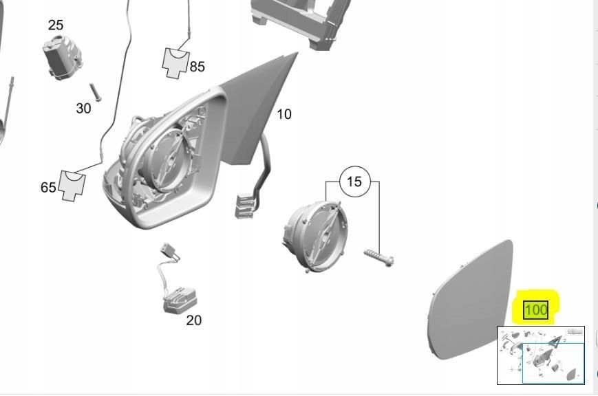 Wkład do lusterka zewnętrznego Mercedes-Benz Oe Wkład Lusterka Szkło ...